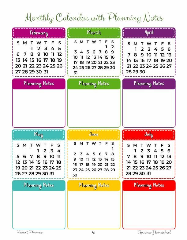 Parent Homeschool Planner – 2023-2024 – Sparrow Homeschool LLC