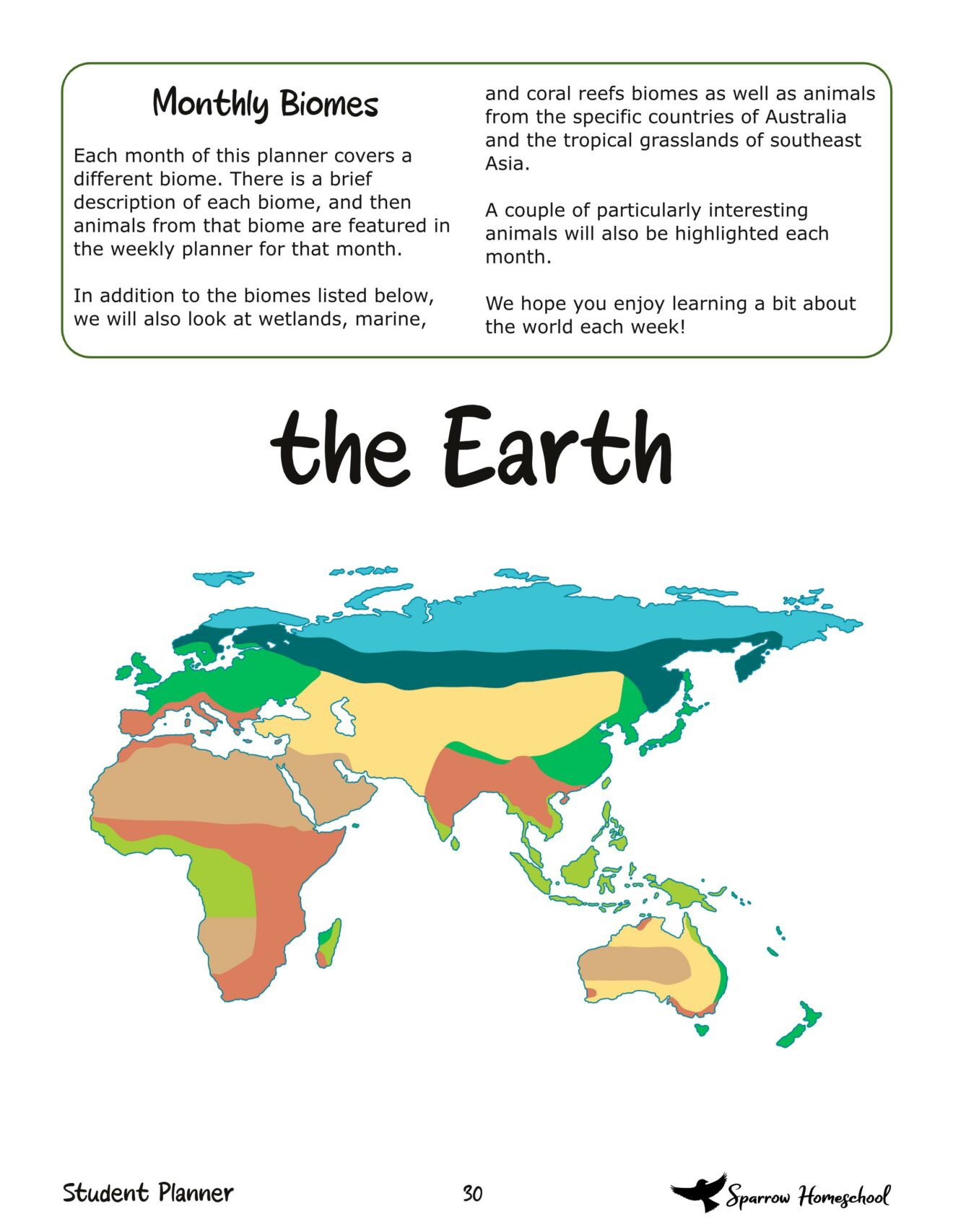 2025-2026 Student Planner (Biomes) – Sparrow Homeschool LLC